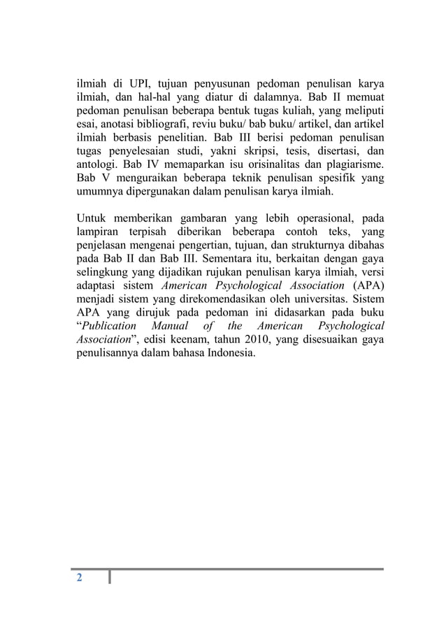 Pedoman penulisan karya ilmiah upi 2015 | PDF