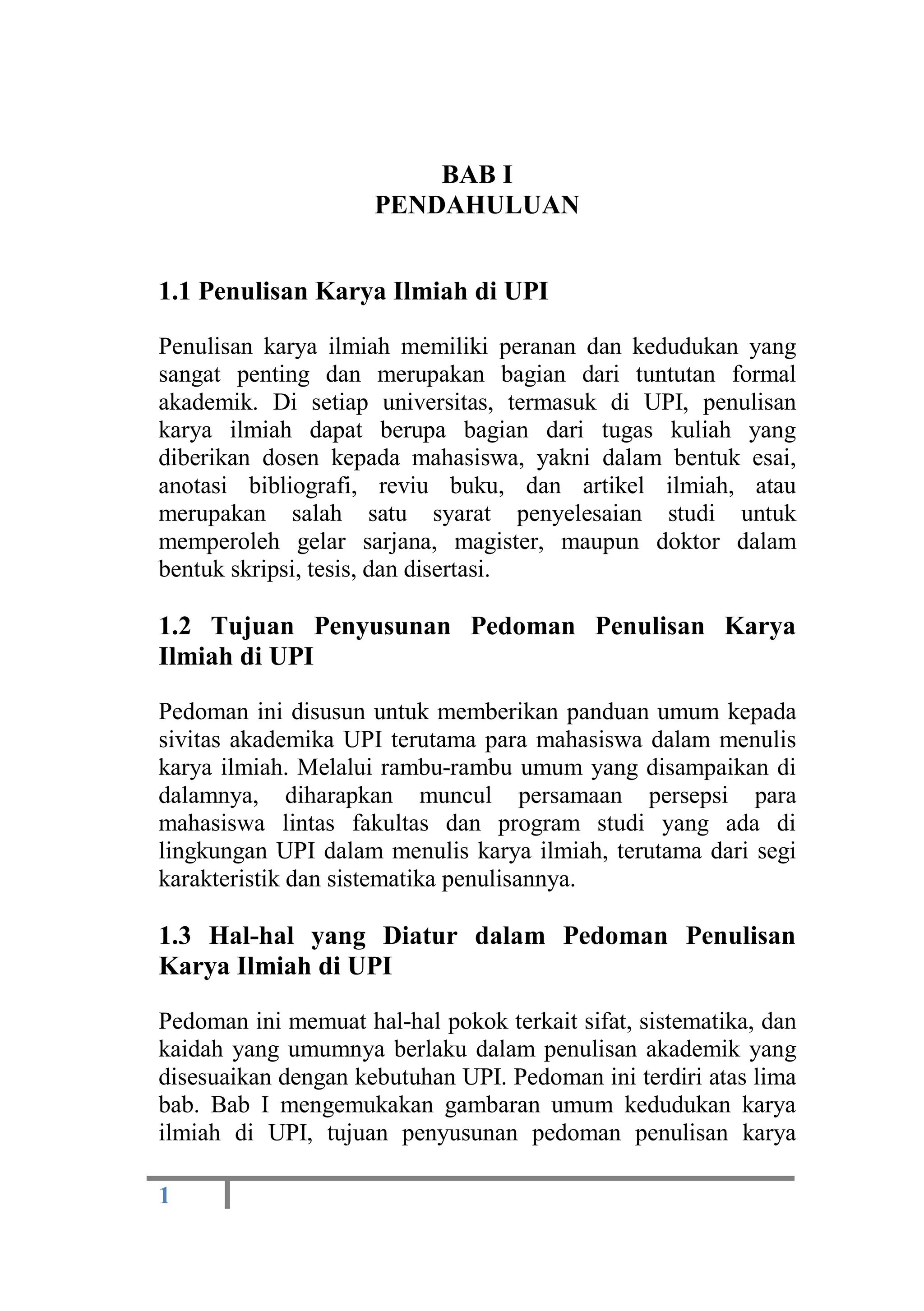 Pedoman penulisan karya ilmiah upi tahun 2014 | PDF