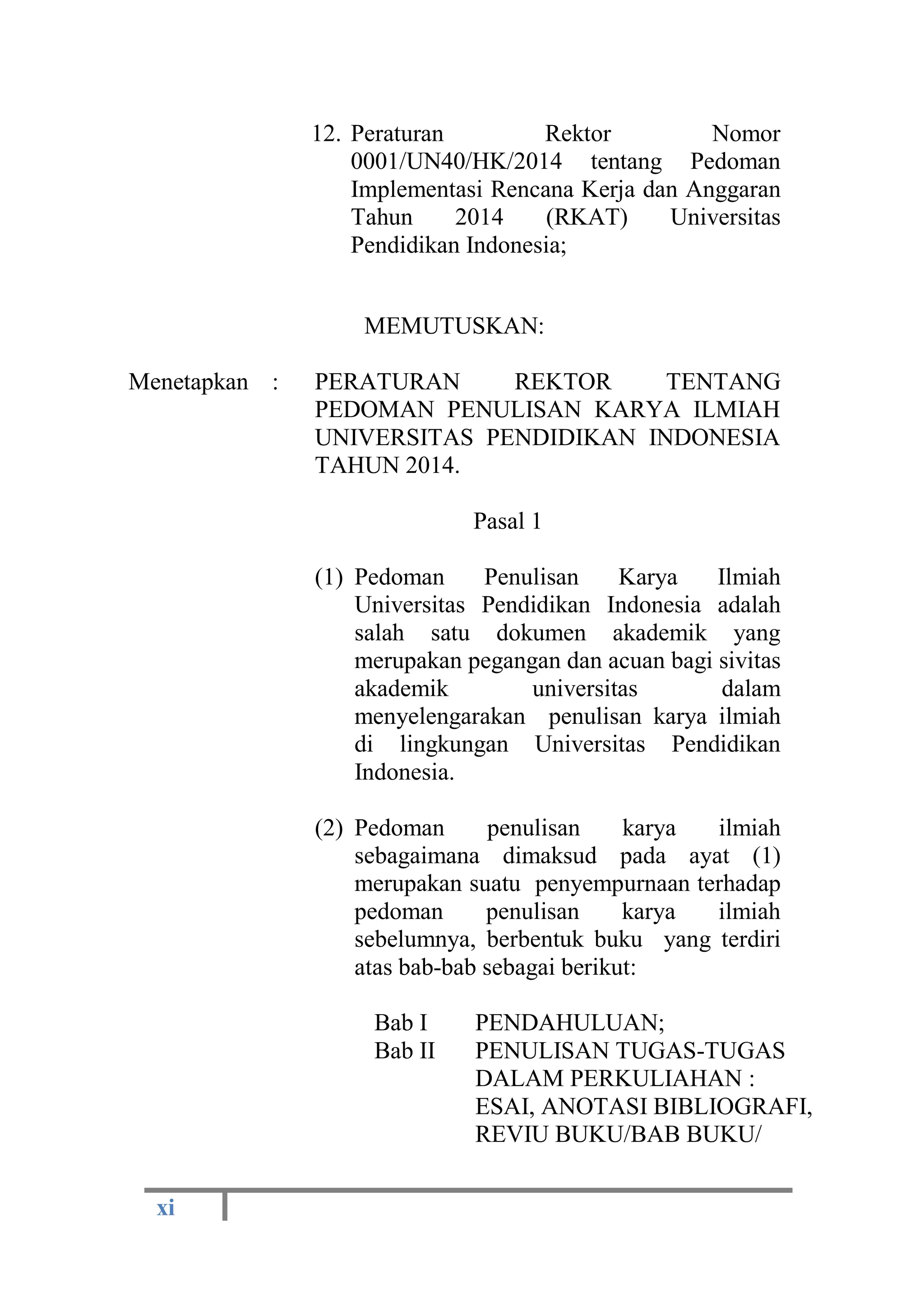 Pedoman penulisan karya ilmiah upi tahun 2014 | PDF