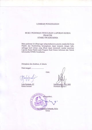 Pedoman penulisan kerja praktik | PDF