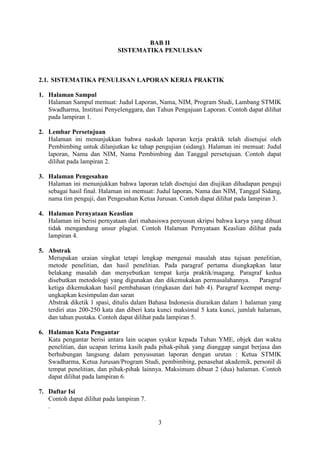 Pedoman penulisan kerja praktik | PDF