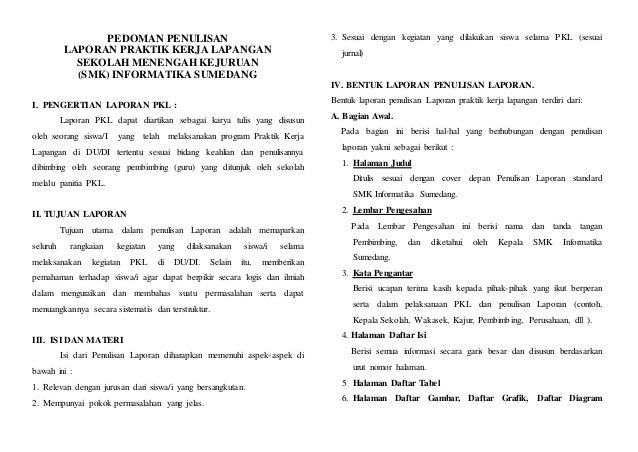 Contoh Laporan Pkl Hasil Yang Dicapai - Download Contoh Lengkap Gratis ️