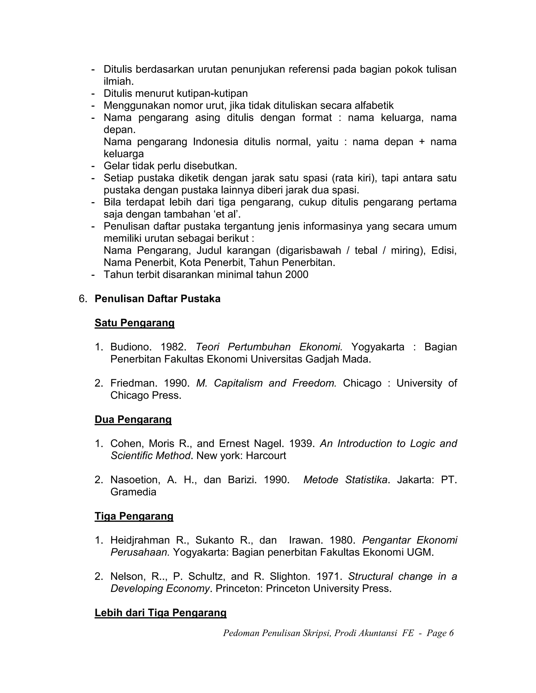 Pedoman penulisan skripsi | DOCX