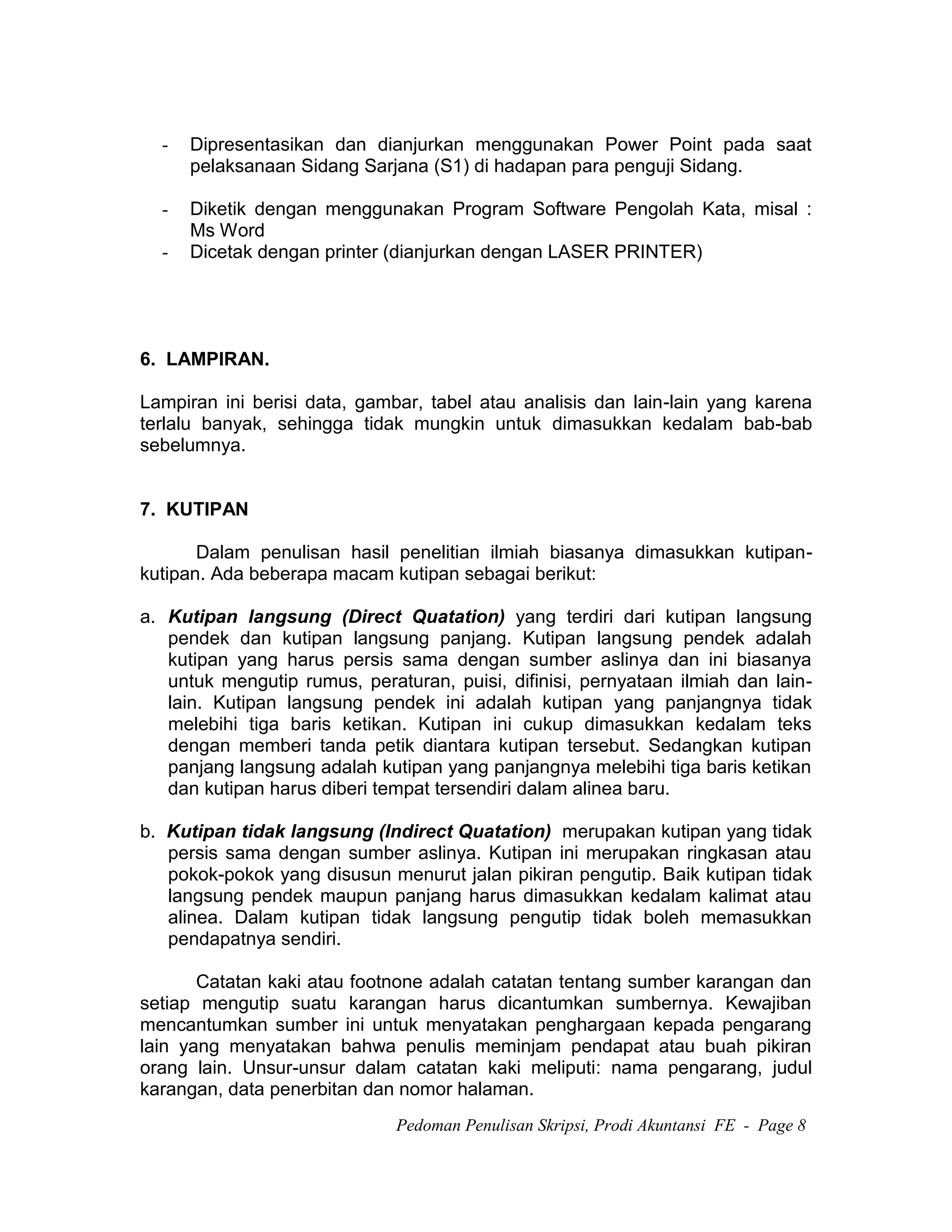 Pedoman penulisan skripsi | DOCX