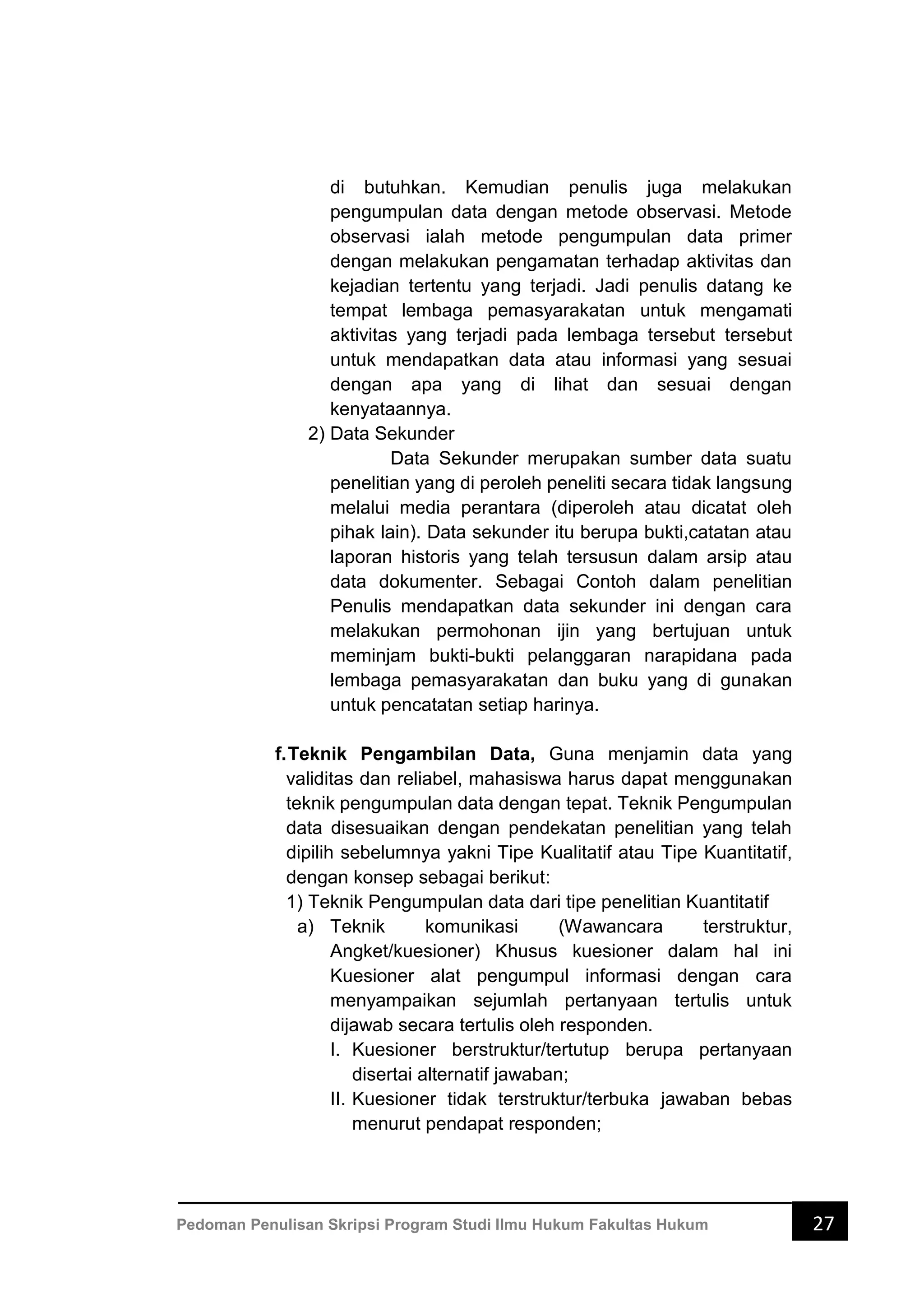 Pedoman Penyusunan Skripsi untuk pembelajaran | PDF