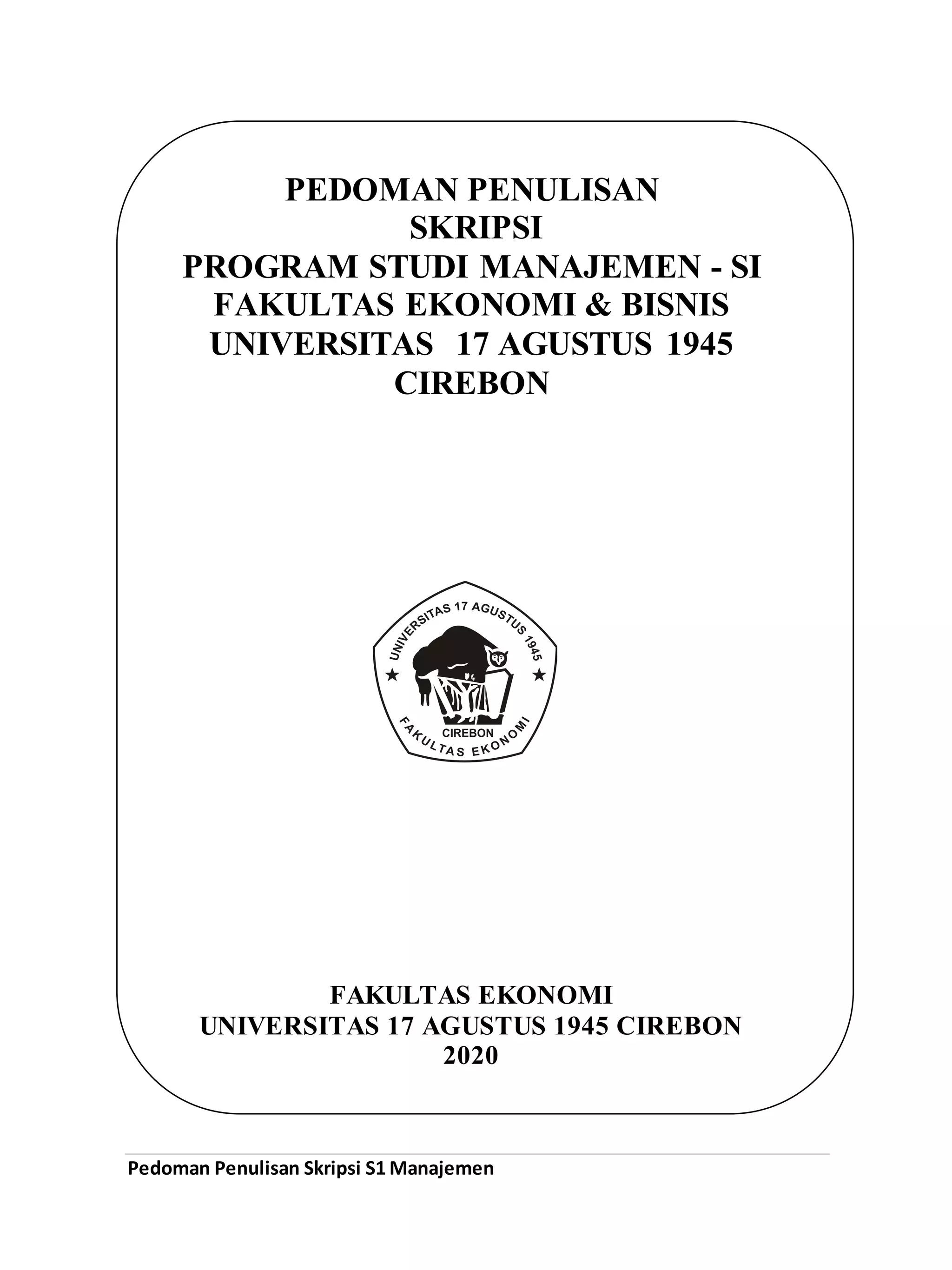 Pedoman penulisan skripsi Manajemen S1 | PDF