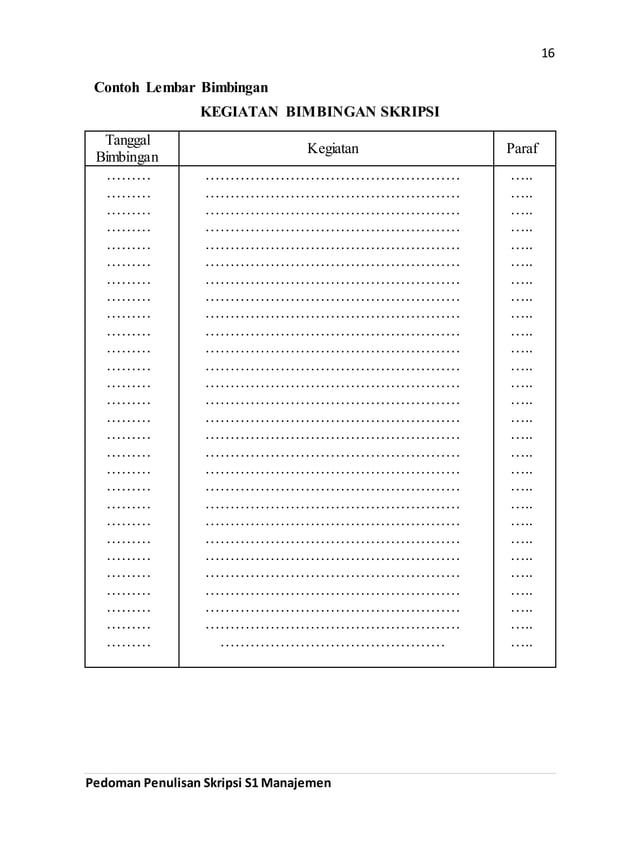 Pedoman penulisan skripsi Manajemen S1 | PDF
