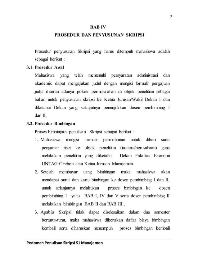 Pedoman penulisan skripsi Manajemen S1 | PDF