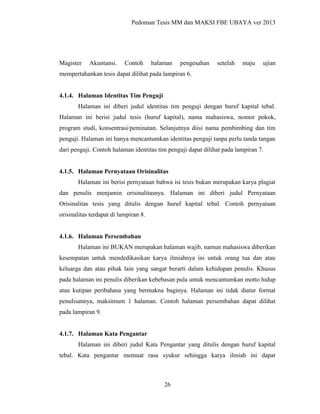 Pedoman penulisan tesis ubaya | PDF