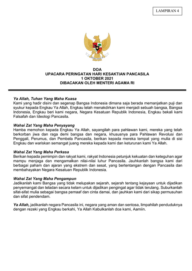 PEDOMAN PENYELENGGARAAN UPACARA PERINGATAN HARI KESAKTIAN PANCASILA 2021.pdf