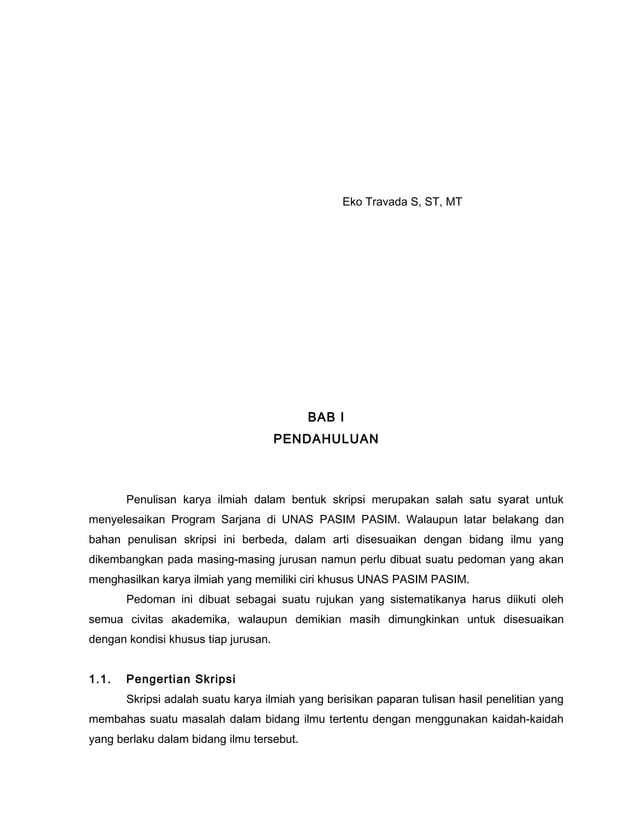 Pedoman penyusunan dan penulisan skripsi s1 final | DOC