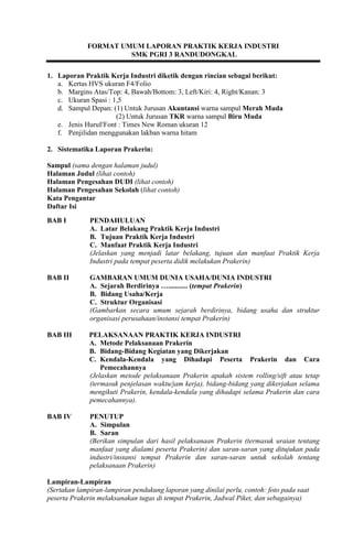 Pedoman Laporan Prakerin SMK PGRI 3 Randudongkal 2014 | PDF
