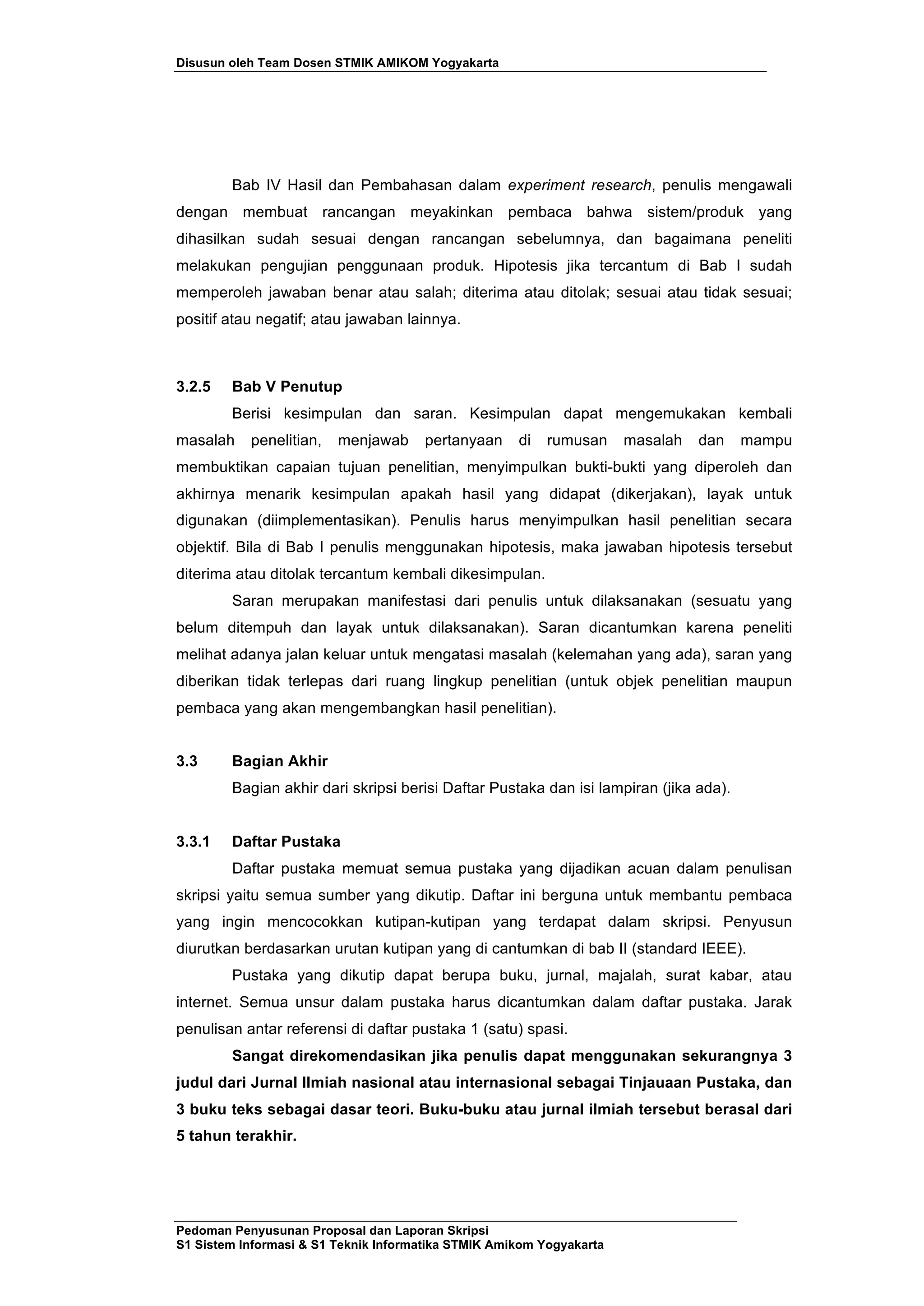 Pedoman penyusunan penulisan proposal penelitian dan skripsi | PDF