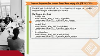 PEDOMAN PENYUSUNAN SOAL ASESMEN SUMATIF AKHIR SEMESTER | PPTX