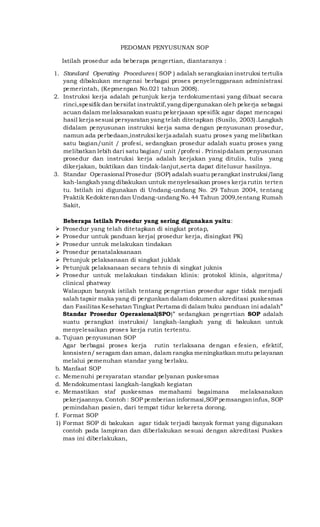 Pedoman penyusunan sop | PDF