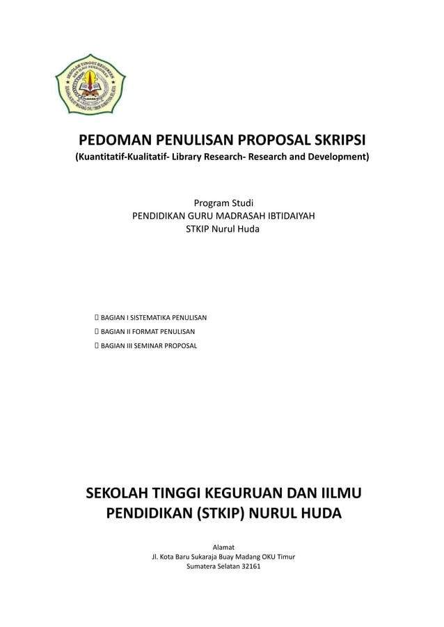 Pedoman penyususnan proposal pgmi | PDF