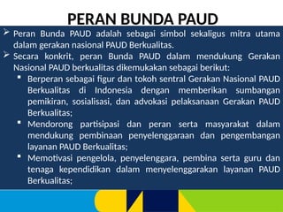PEDOMAN PERAN BUNDA PAUD ajajajjajajajajajaj | PPTX