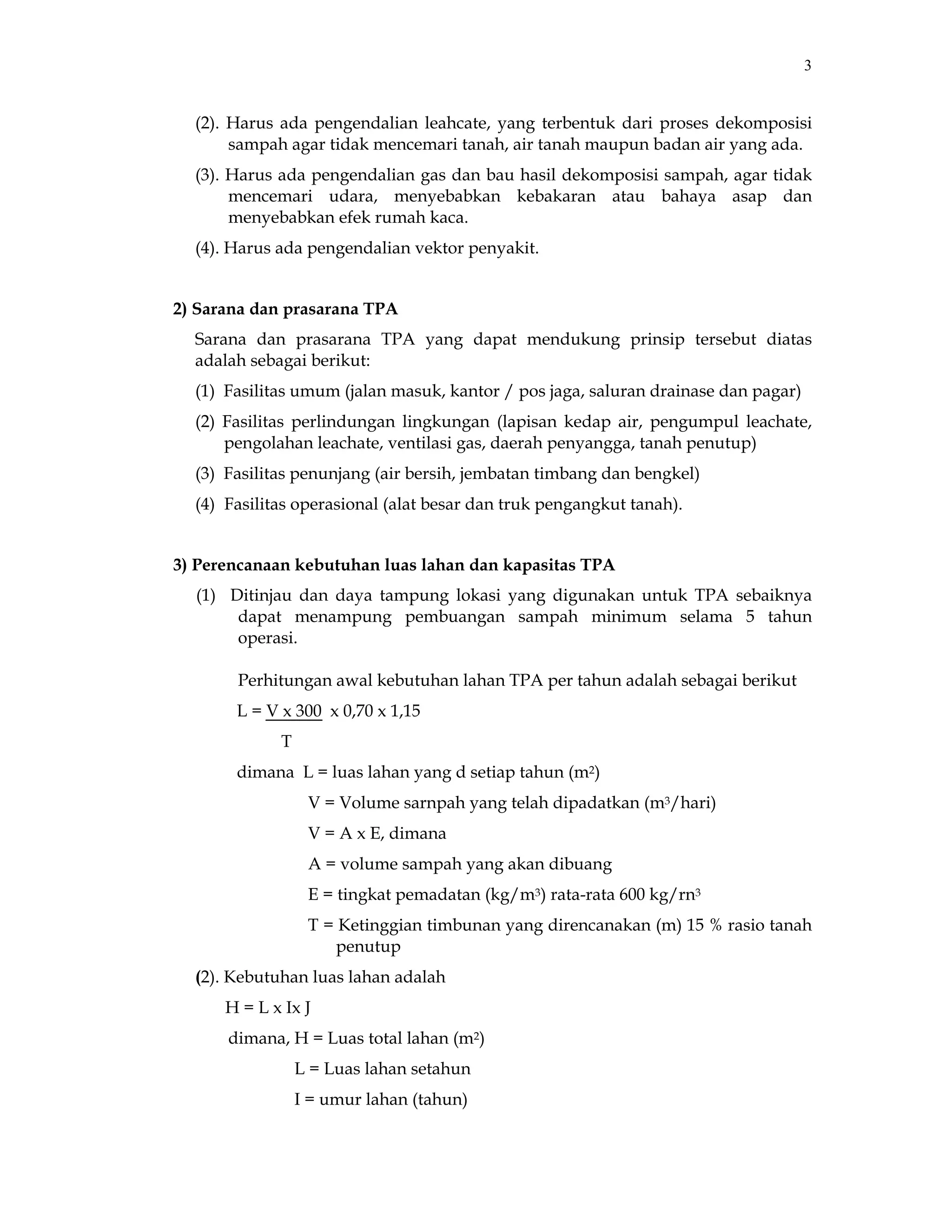 Pedoman perencanaan tpa ( metode sanitary landfill) | PDF
