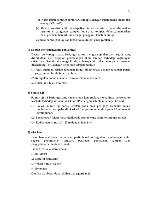 Pedoman perencanaan tpa ( metode sanitary landfill) | PDF