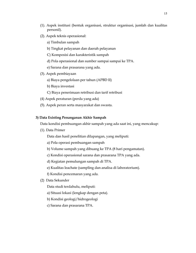 Pedoman perencanaan tpa ( metode sanitary landfill) | PDF