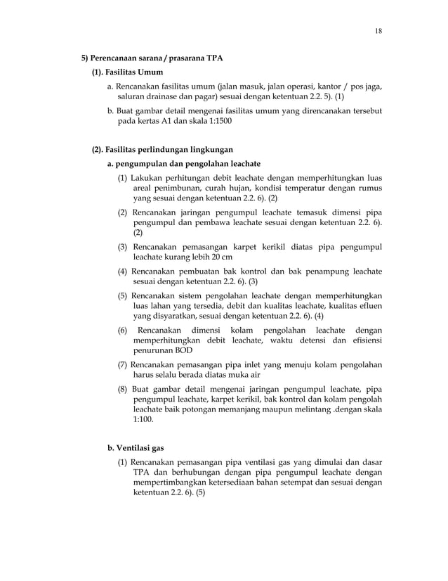 Pedoman perencanaan tpa ( metode sanitary landfill) | PDF
