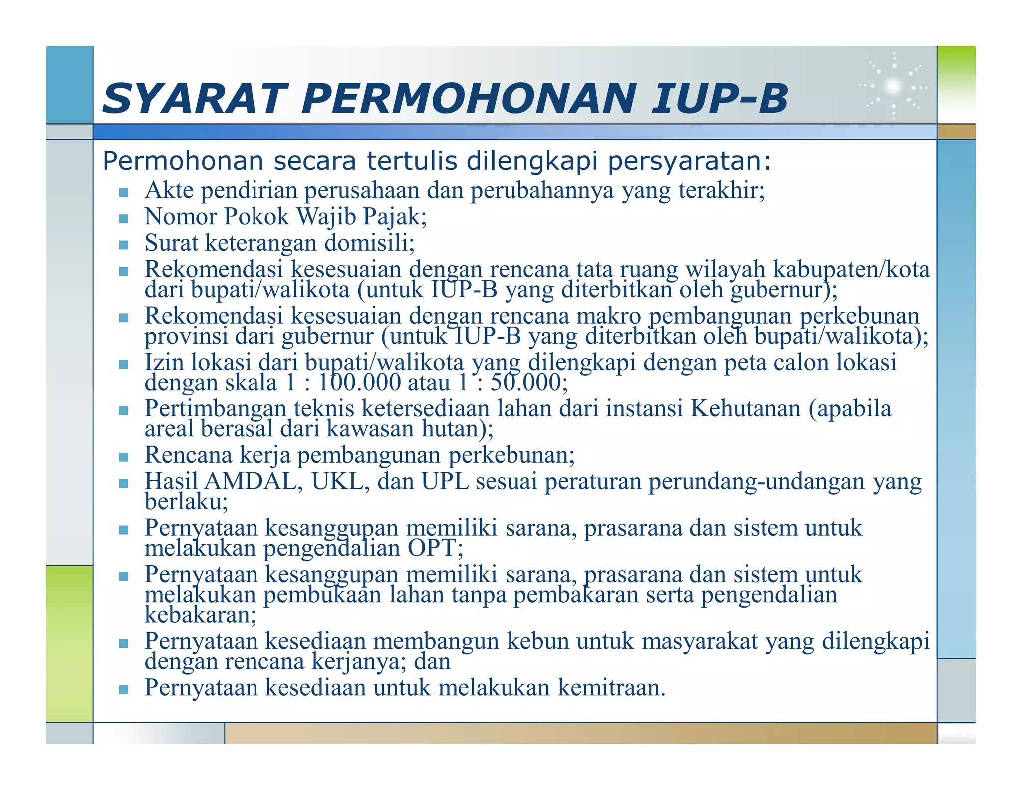 Pedoman perizinan usaha perkebunan permen no 26 thn 2007 | PDF