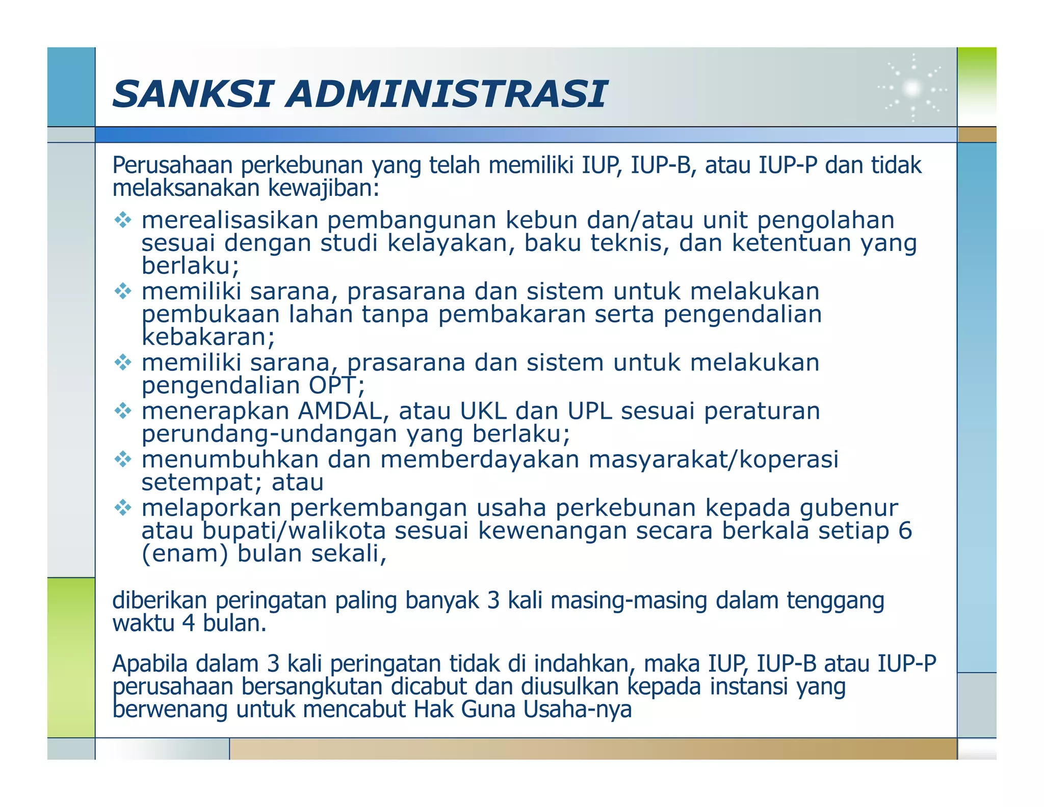 Pedoman perizinan usaha perkebunan permen no 26 thn 2007 | PDF