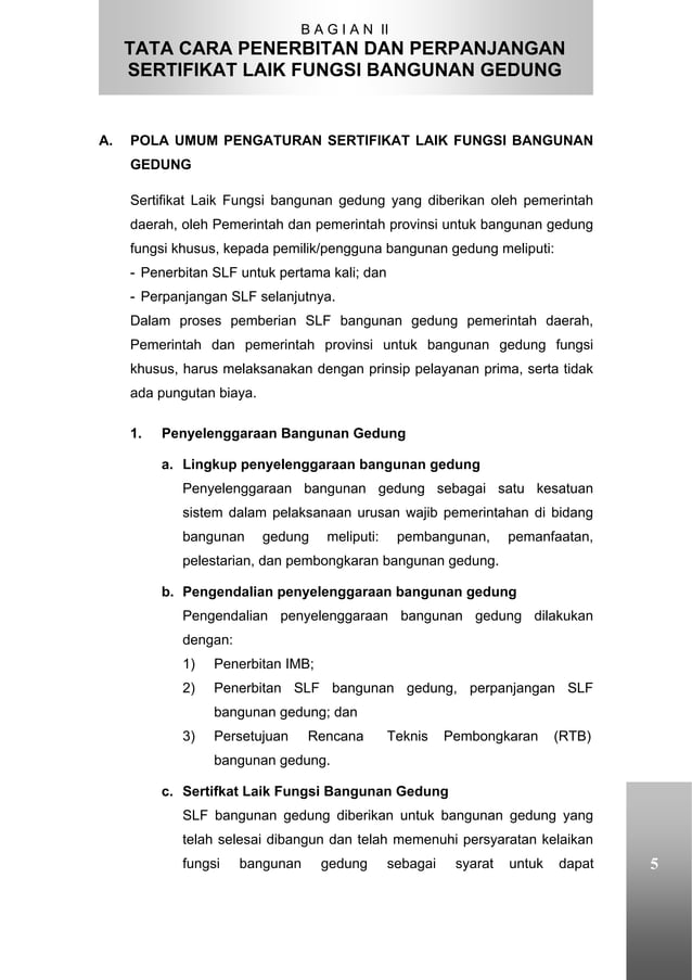 PEDOMAN SERTIFIKAT LAIK FUNGSI BANGUNAN GEDUNG | PDF