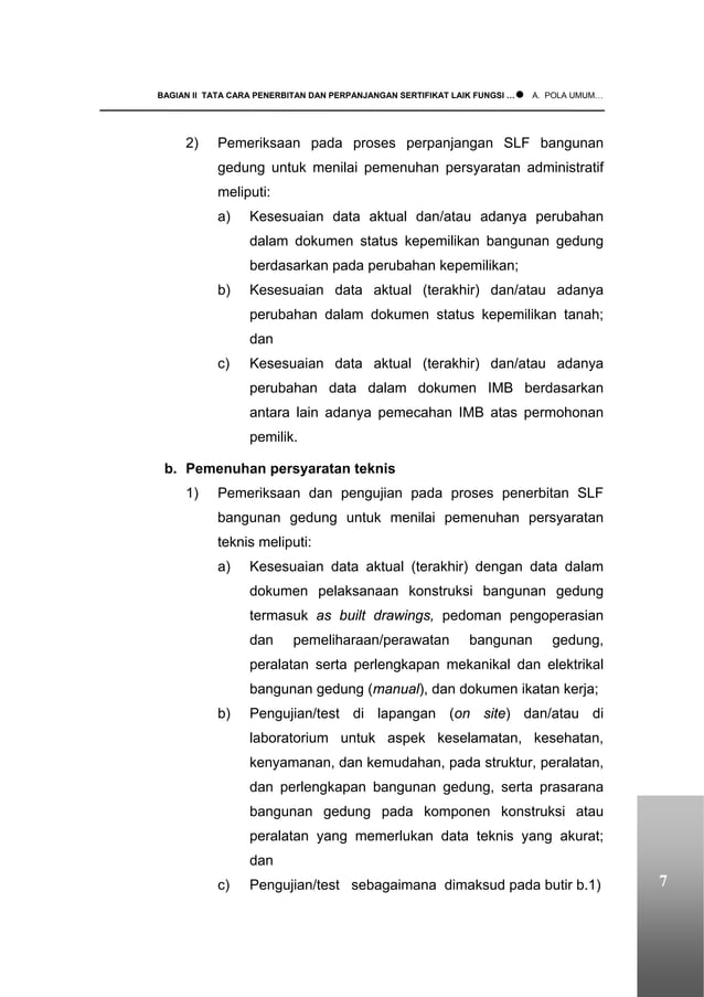 PEDOMAN SERTIFIKAT LAIK FUNGSI BANGUNAN GEDUNG | PDF
