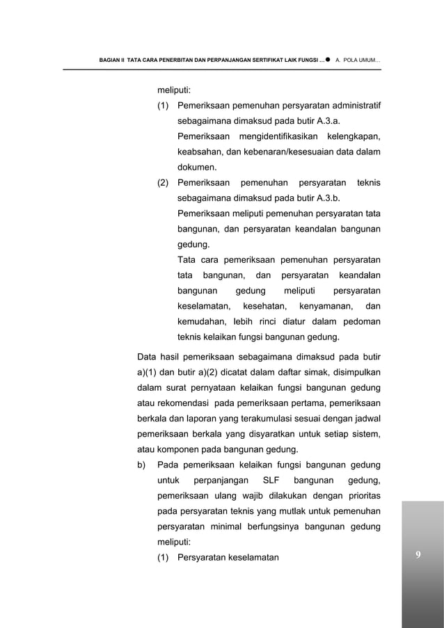 PEDOMAN SERTIFIKAT LAIK FUNGSI BANGUNAN GEDUNG | PDF