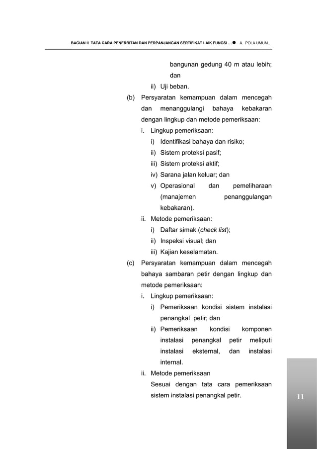 PEDOMAN SERTIFIKAT LAIK FUNGSI BANGUNAN GEDUNG | PDF