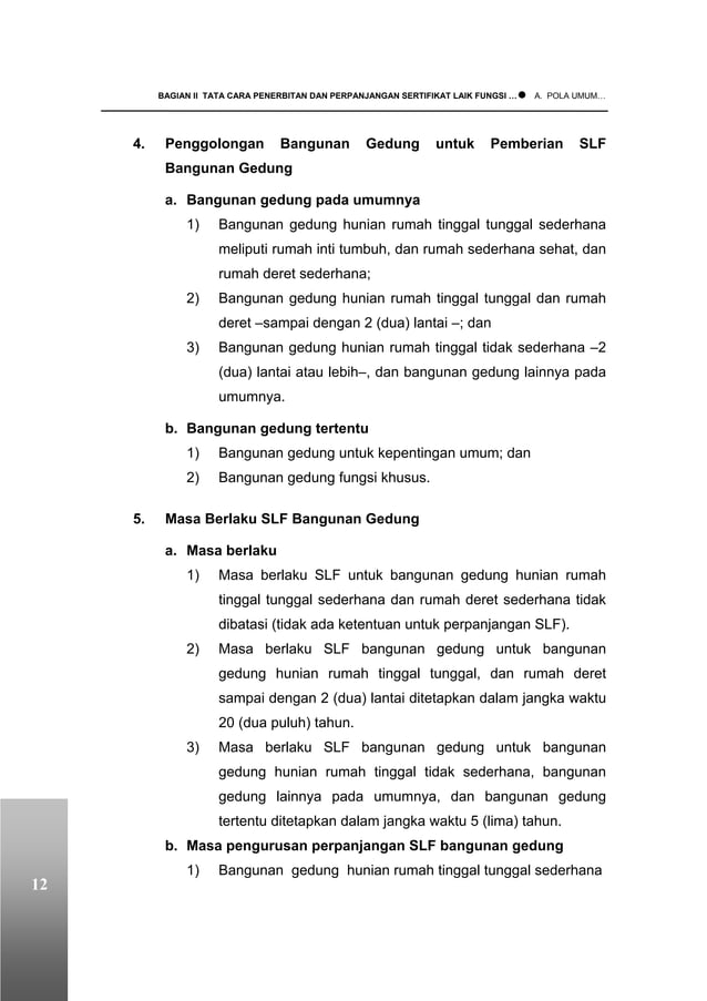 PEDOMAN SERTIFIKAT LAIK FUNGSI BANGUNAN GEDUNG | PDF