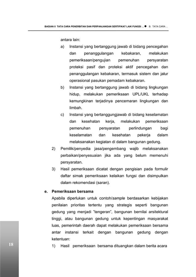 PEDOMAN SERTIFIKAT LAIK FUNGSI BANGUNAN GEDUNG | PDF