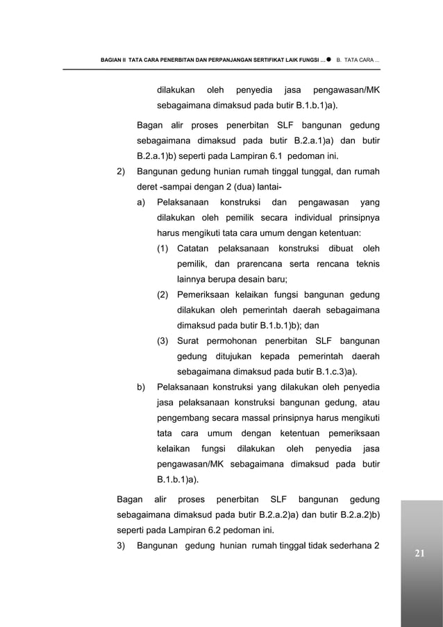 PEDOMAN SERTIFIKAT LAIK FUNGSI BANGUNAN GEDUNG | PDF