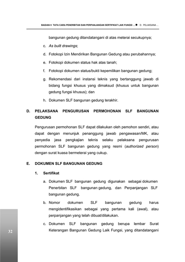 PEDOMAN SERTIFIKAT LAIK FUNGSI BANGUNAN GEDUNG | PDF