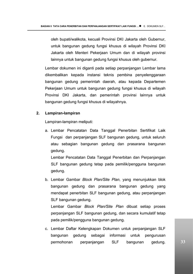 PEDOMAN SERTIFIKAT LAIK FUNGSI BANGUNAN GEDUNG | PDF