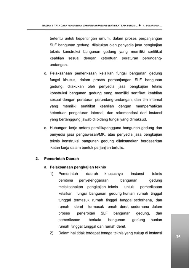 PEDOMAN SERTIFIKAT LAIK FUNGSI BANGUNAN GEDUNG | PDF