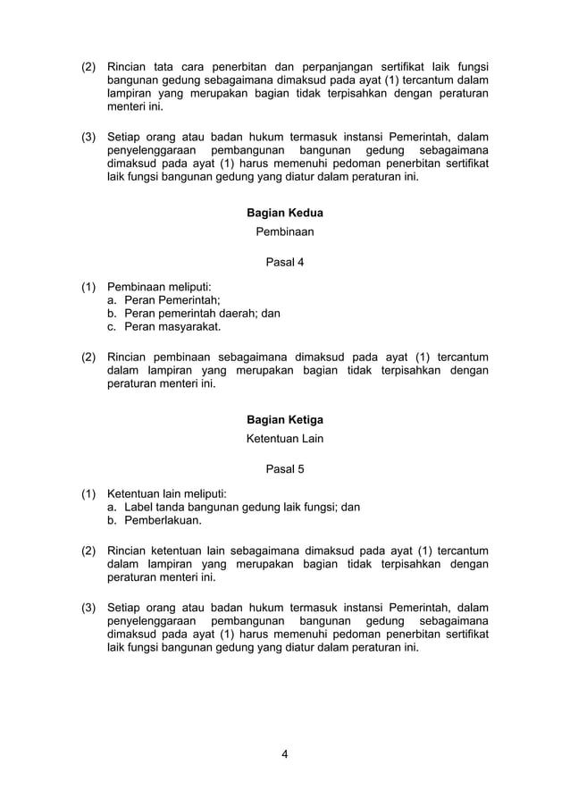PEDOMAN SERTIFIKAT LAIK FUNGSI BANGUNAN GEDUNG | PDF