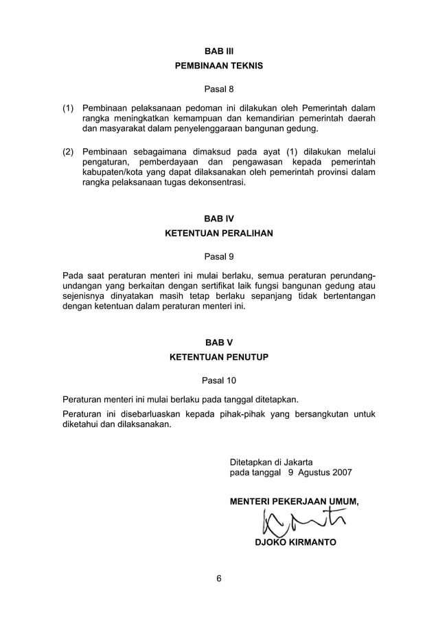 PEDOMAN SERTIFIKAT LAIK FUNGSI BANGUNAN GEDUNG | PDF