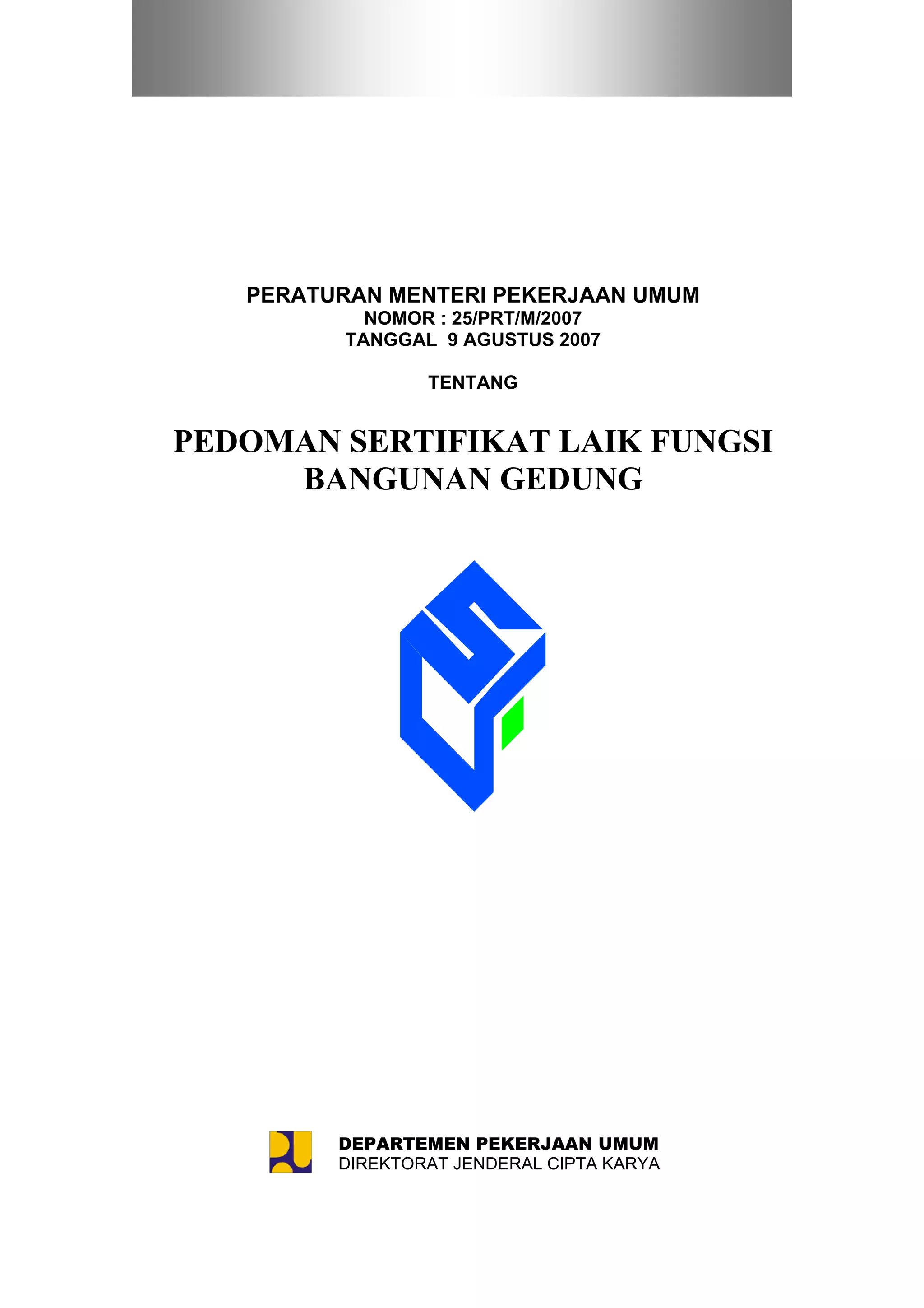 Pedoman sertifikat laik fungsi bangunan gedung | PDF