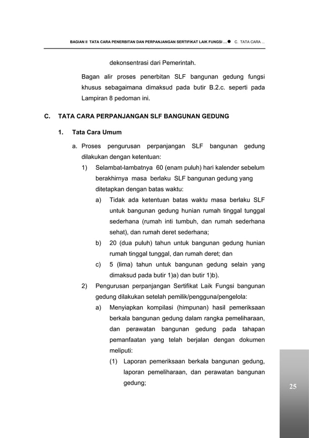 Pedoman sertifikat laik fungsi bangunan gedung | PDF