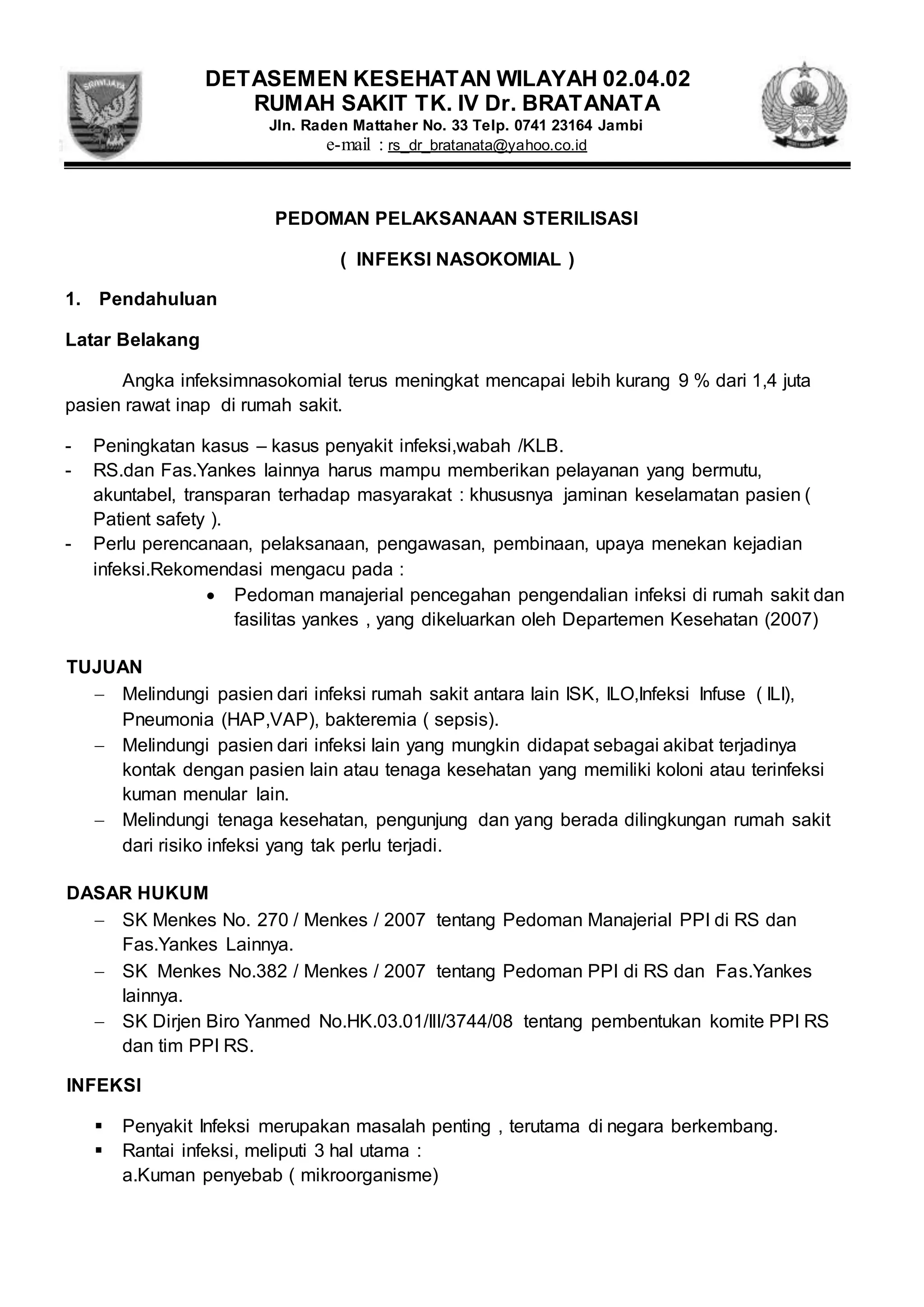 Pedoman sterilisasi | DOCX