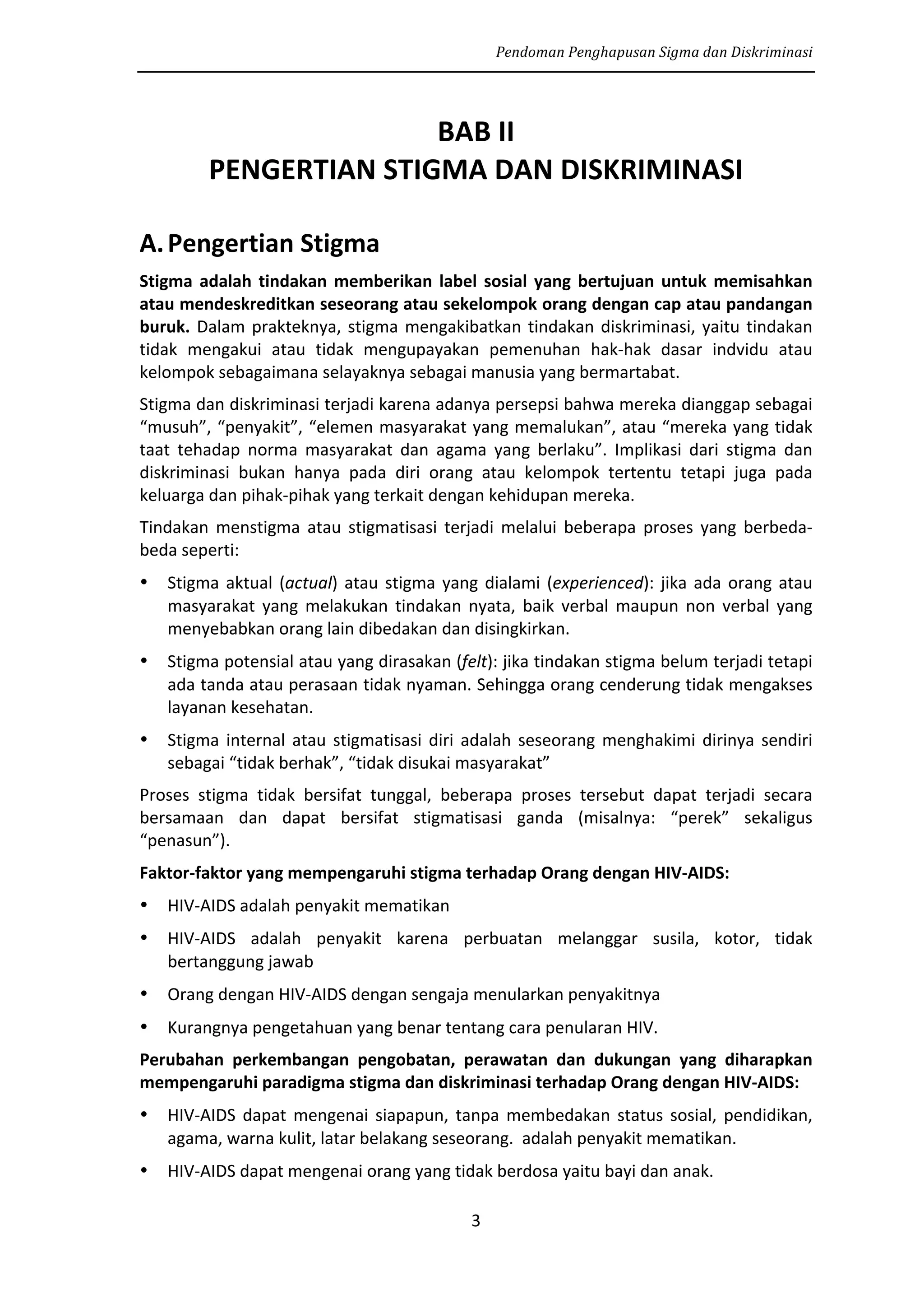 Juknis HIV: Pedoman Stigma Diskriminasi | PDF