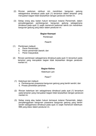 Pedoman teknis imb gedung | PDF