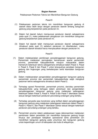 Pedoman teknis imb gedung | PDF