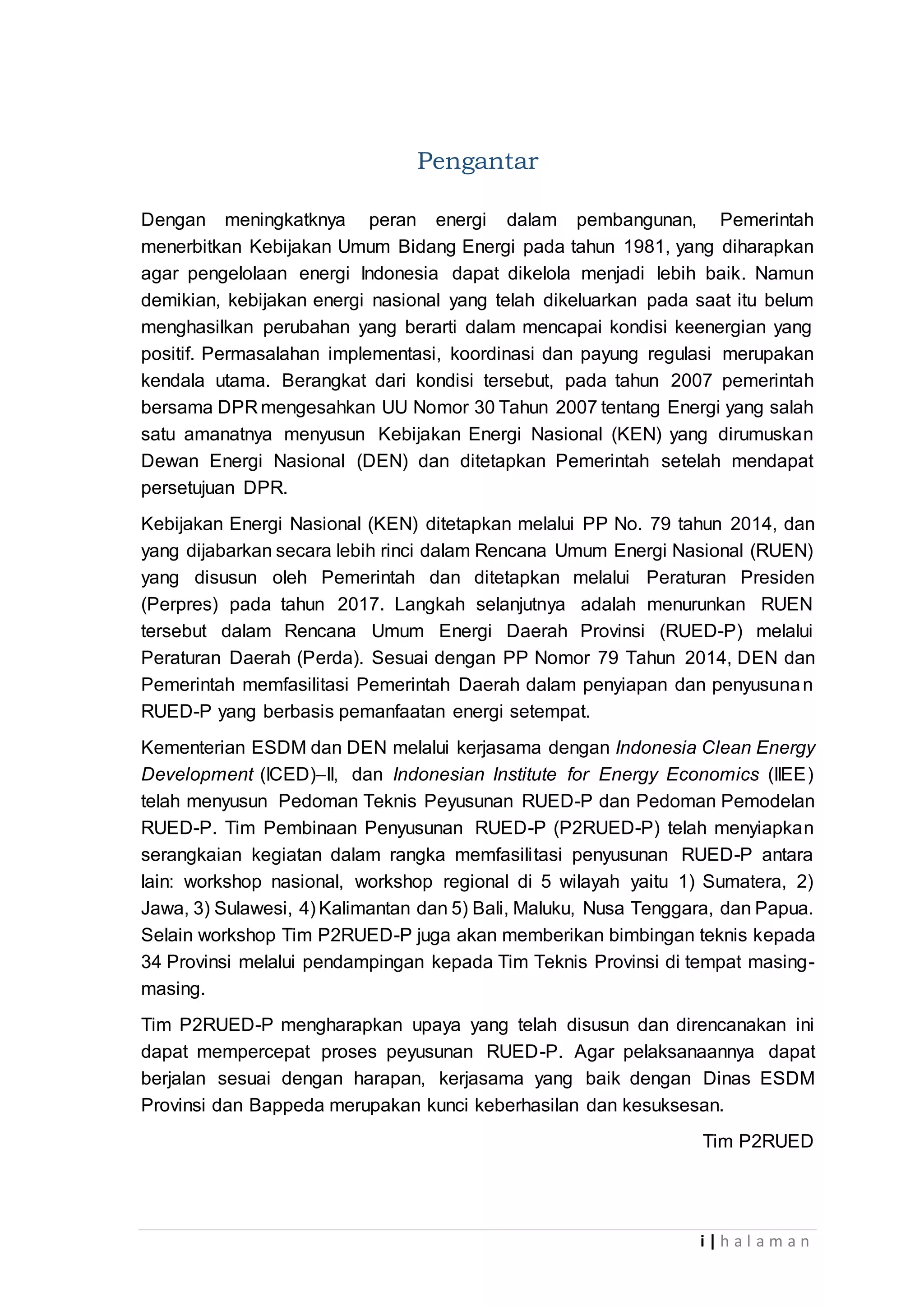 PEDOMAN TEKNIS PENYUSUNAN RUED PROVINSI | DOCX