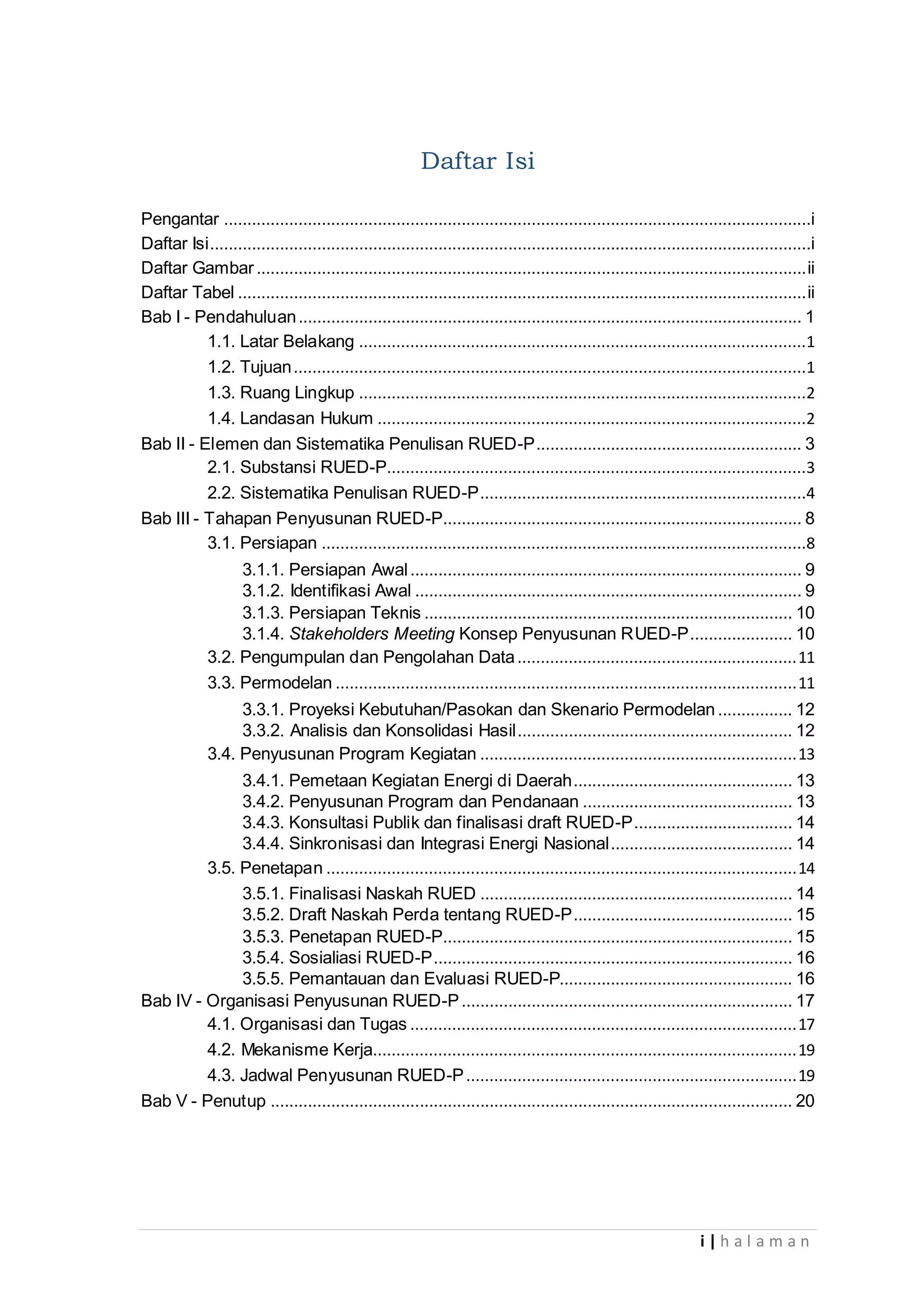PEDOMAN TEKNIS PENYUSUNAN RUED PROVINSI | DOCX