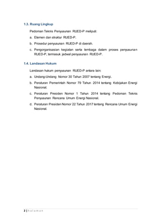 PEDOMAN TEKNIS PENYUSUNAN RUED PROVINSI | DOCX