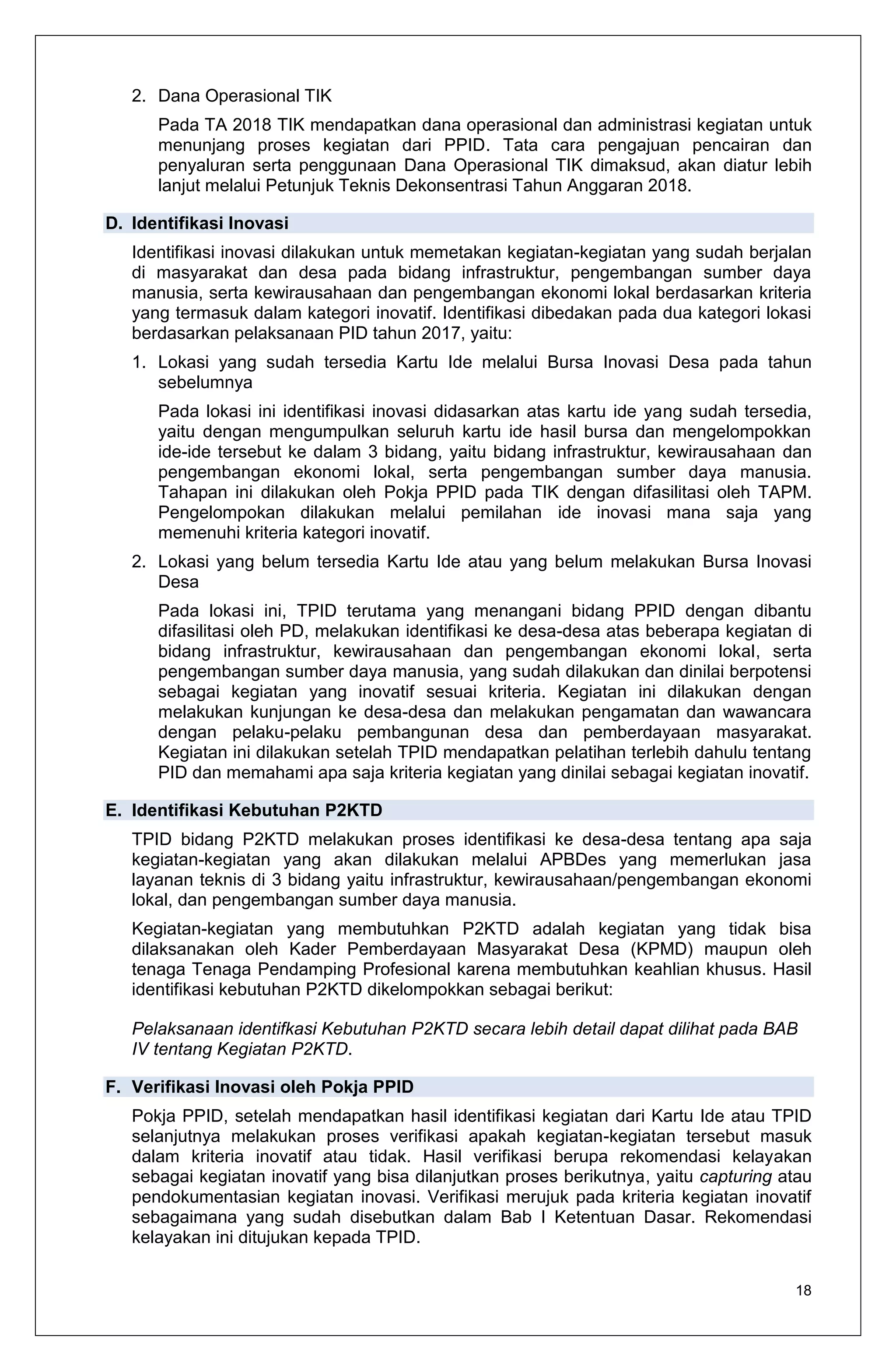 Pedoman teknis tpid | PDF