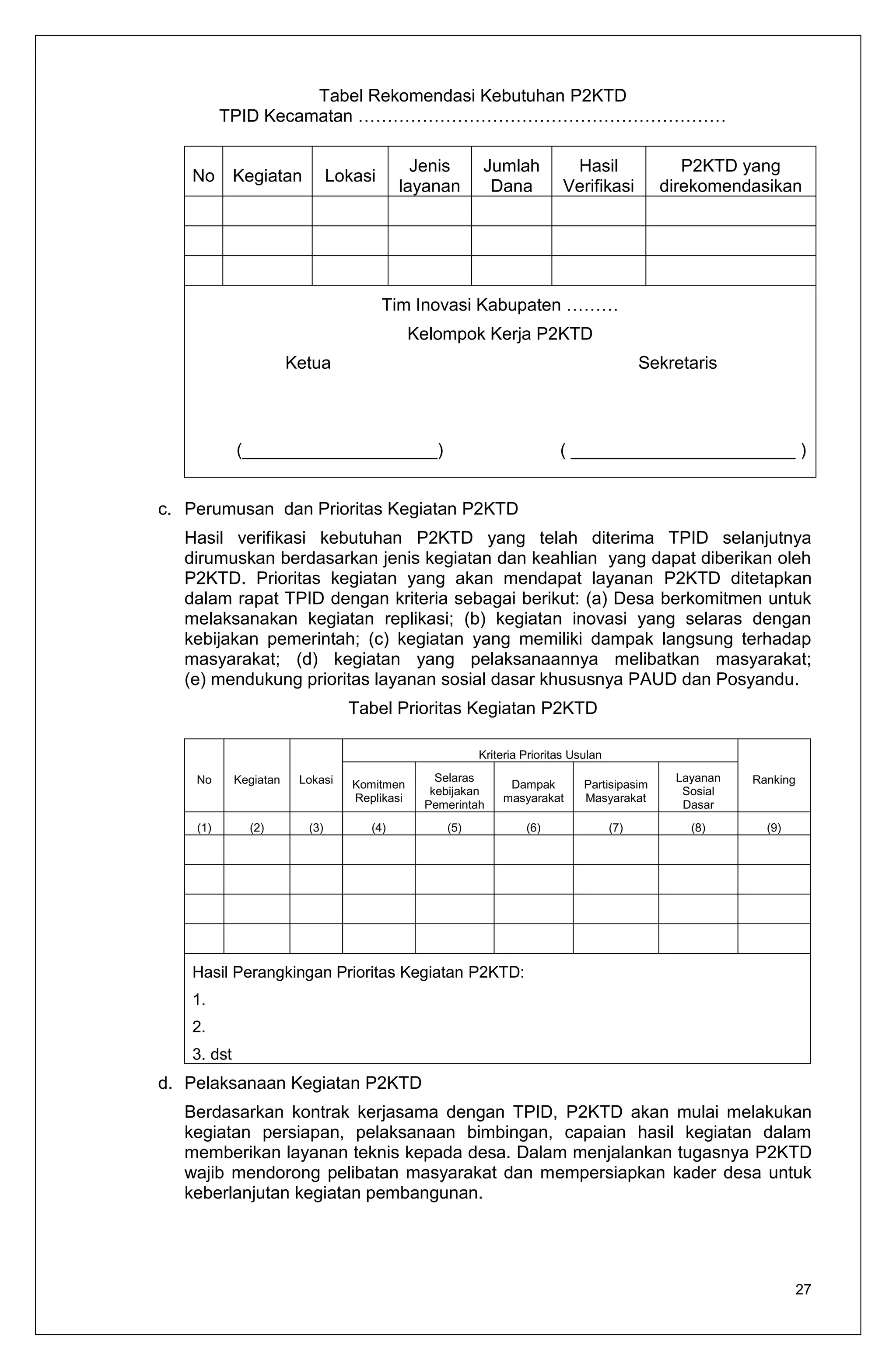 Pedoman teknis tpid | PDF